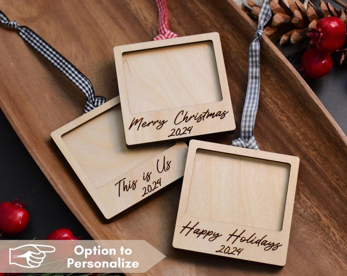 Personalized Photo Frame Ornament 2025: Laser Cut Birch Keepsake - Etsy