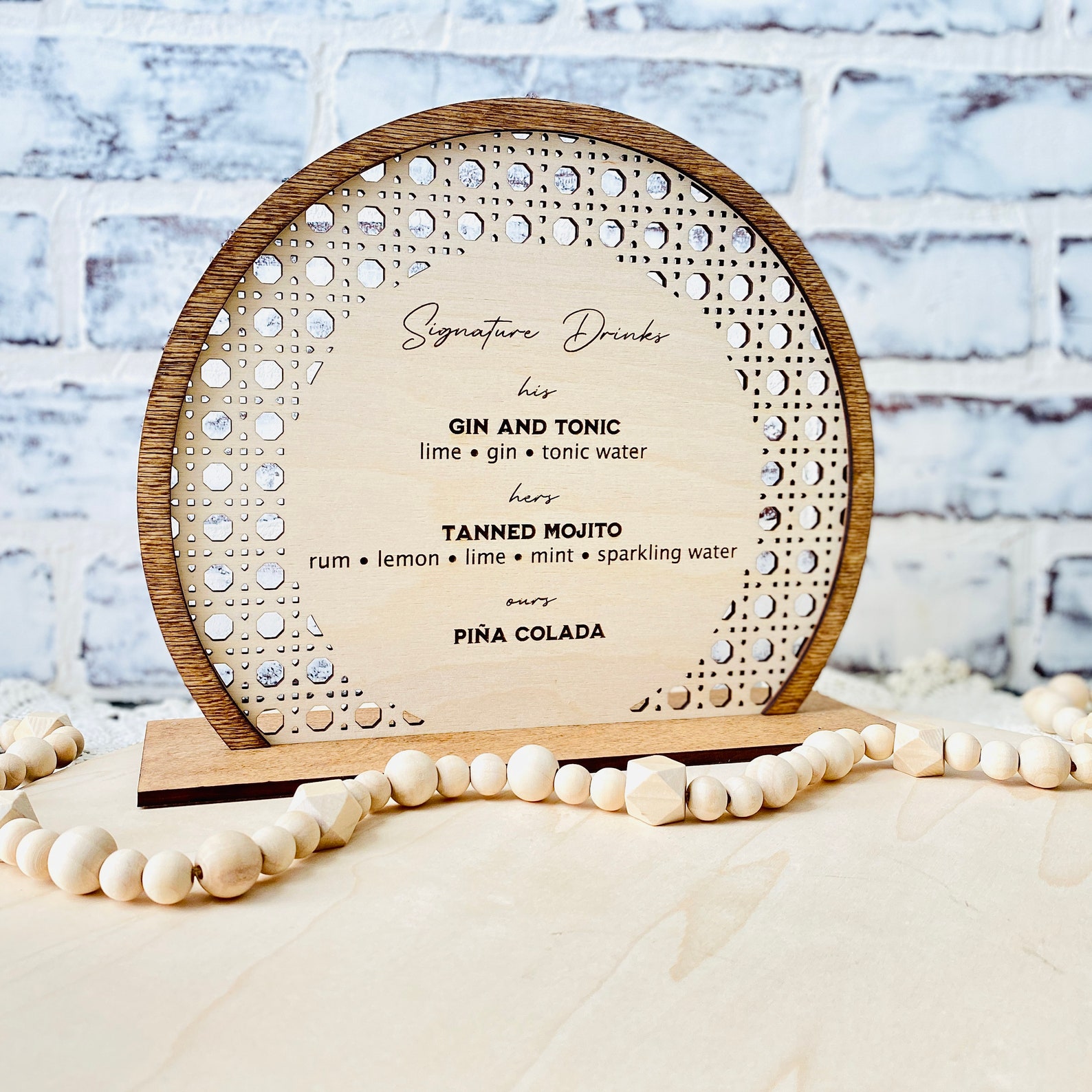 Custom Round Wood Bar Menu Sign // Wedding Bar Sign // Special - Etsy