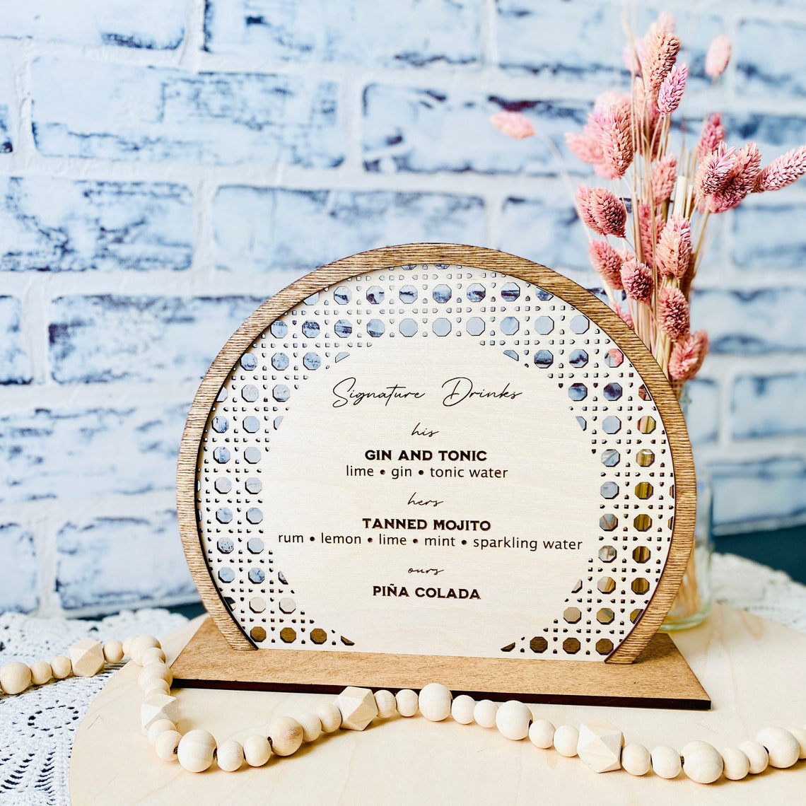 Custom Round Wood Bar Menu Sign // Wedding Bar Sign // Special - Etsy