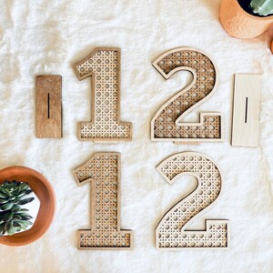 Rattan Cane Pattern Wooden Numbers // Terracotta Wedding // Boho Party ...