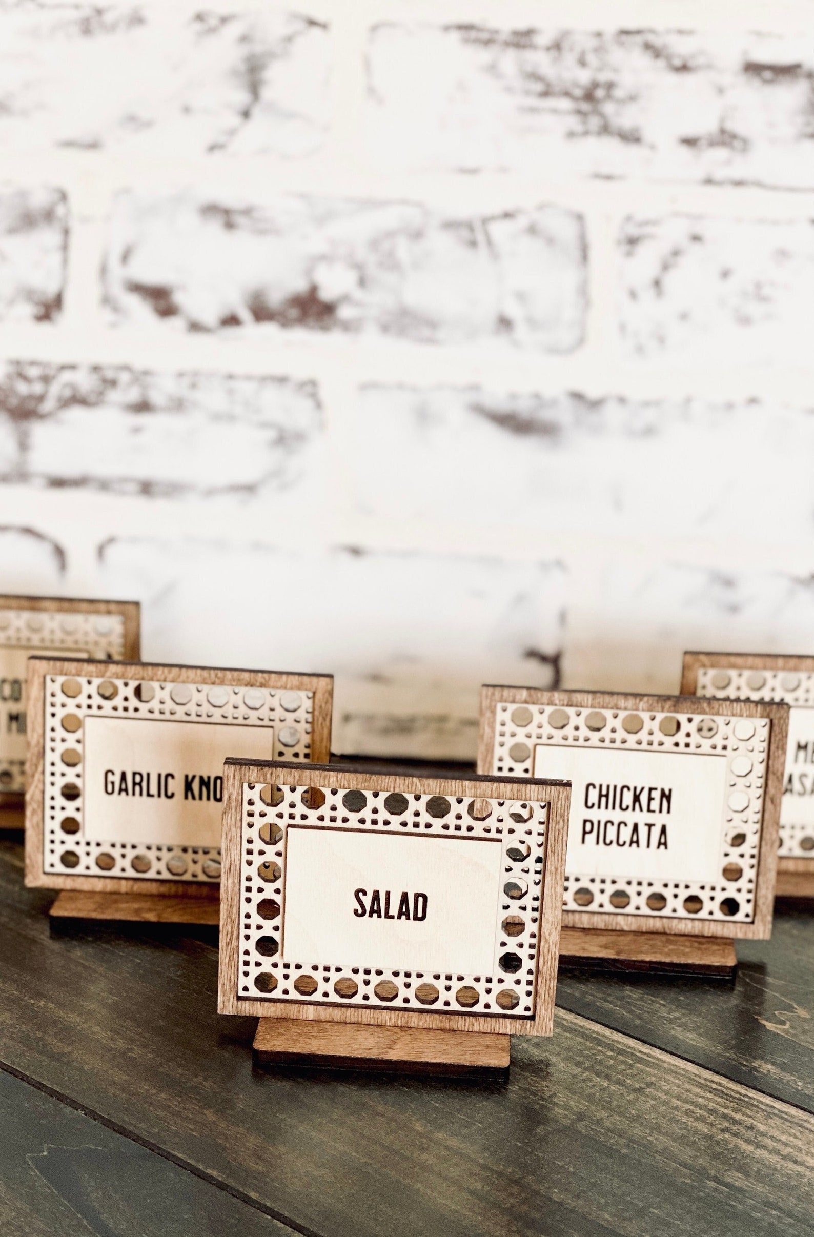 Wooden Engraved Standing Sign // Cane Rattan Wedding Signs // - Etsy