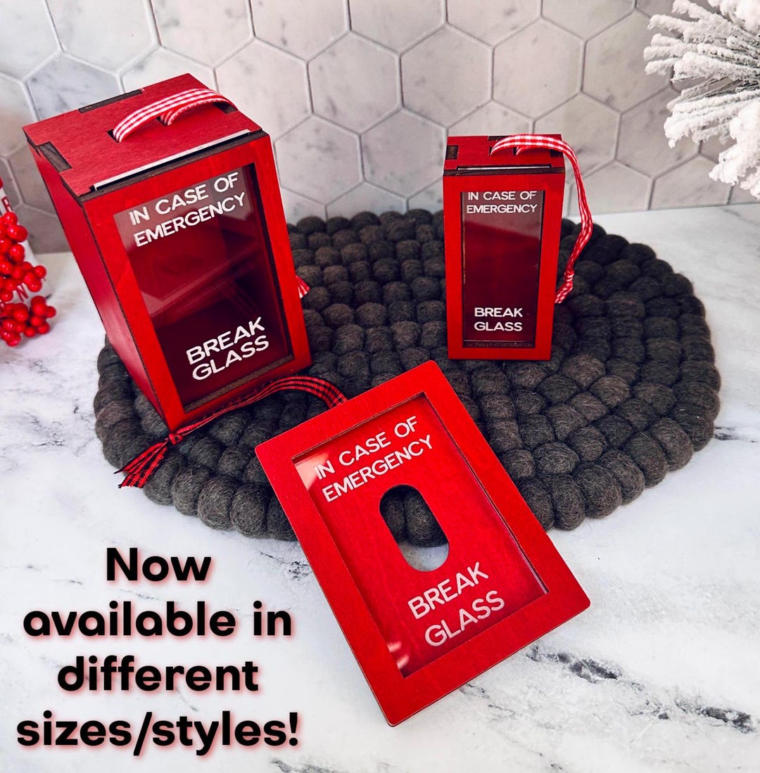 Funny "in Case of Emergency Break Glass" Ornament: Mini Liquor Bottle ...