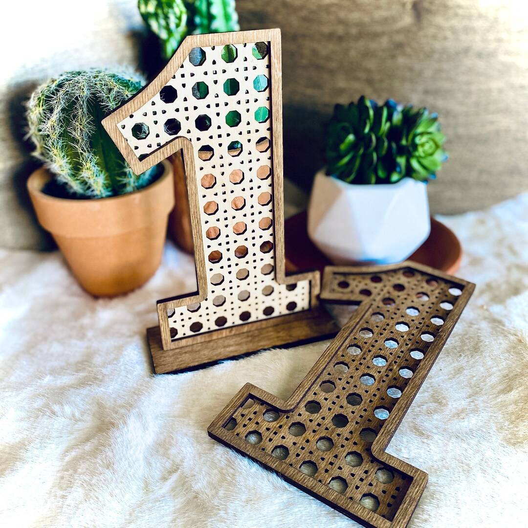 Rattan Cane Pattern Wooden Numbers // Terracotta Wedding // - Etsy