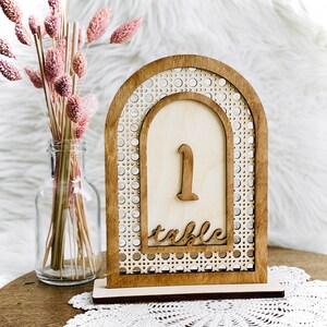 Boho Wedding Signage // Rattan Wooden Table Numbers // Bohemian Wedding ...