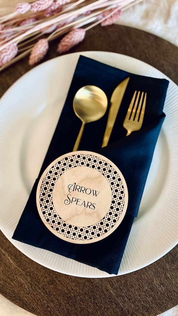 Cane Rattan Wedding Place Cards // Boho Escort Cards // Unique | Etsy