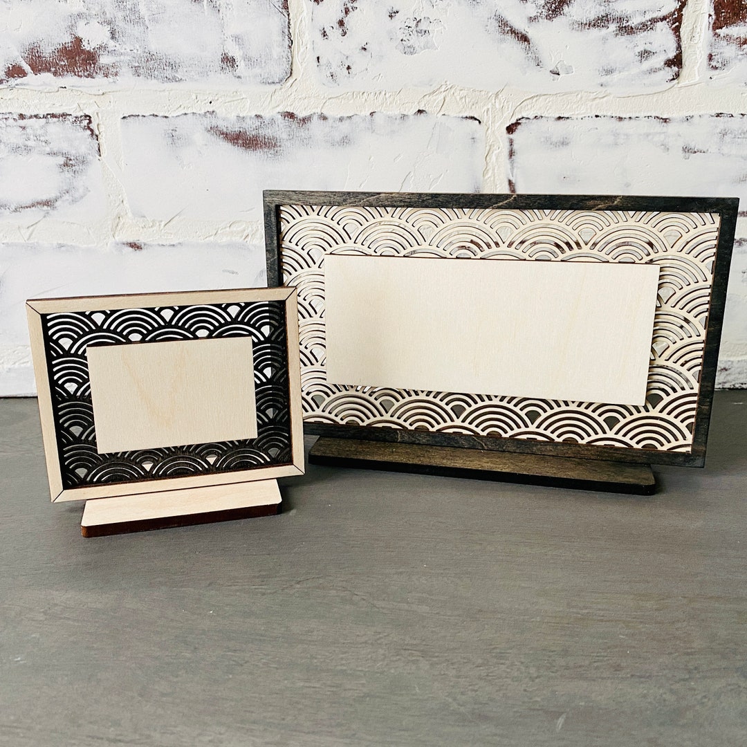 Custom Engraved Standing Wood Sign | Scallop Pattern Wedding Signs ...