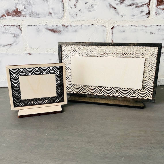 Custom Engraved Standing Wood Sign Scallop Pattern Wedding - Etsy