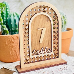 Boho Wedding Signage // Rattan Wooden Table Numbers // Bohemian Wedding ...