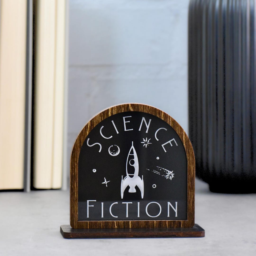 Science Fiction Book Genre Sign for Book Nook, Home Library ...