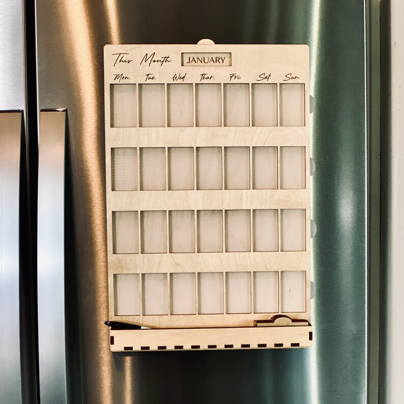 Rotating Monthly Calendar Command Center Reusable for Wet or - Etsy