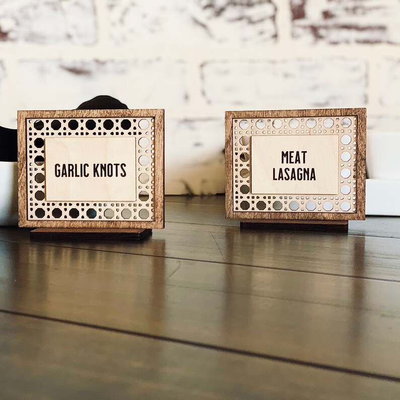 Wooden Engraved Standing Sign // Cane Rattan Wedding Signs // | Etsy