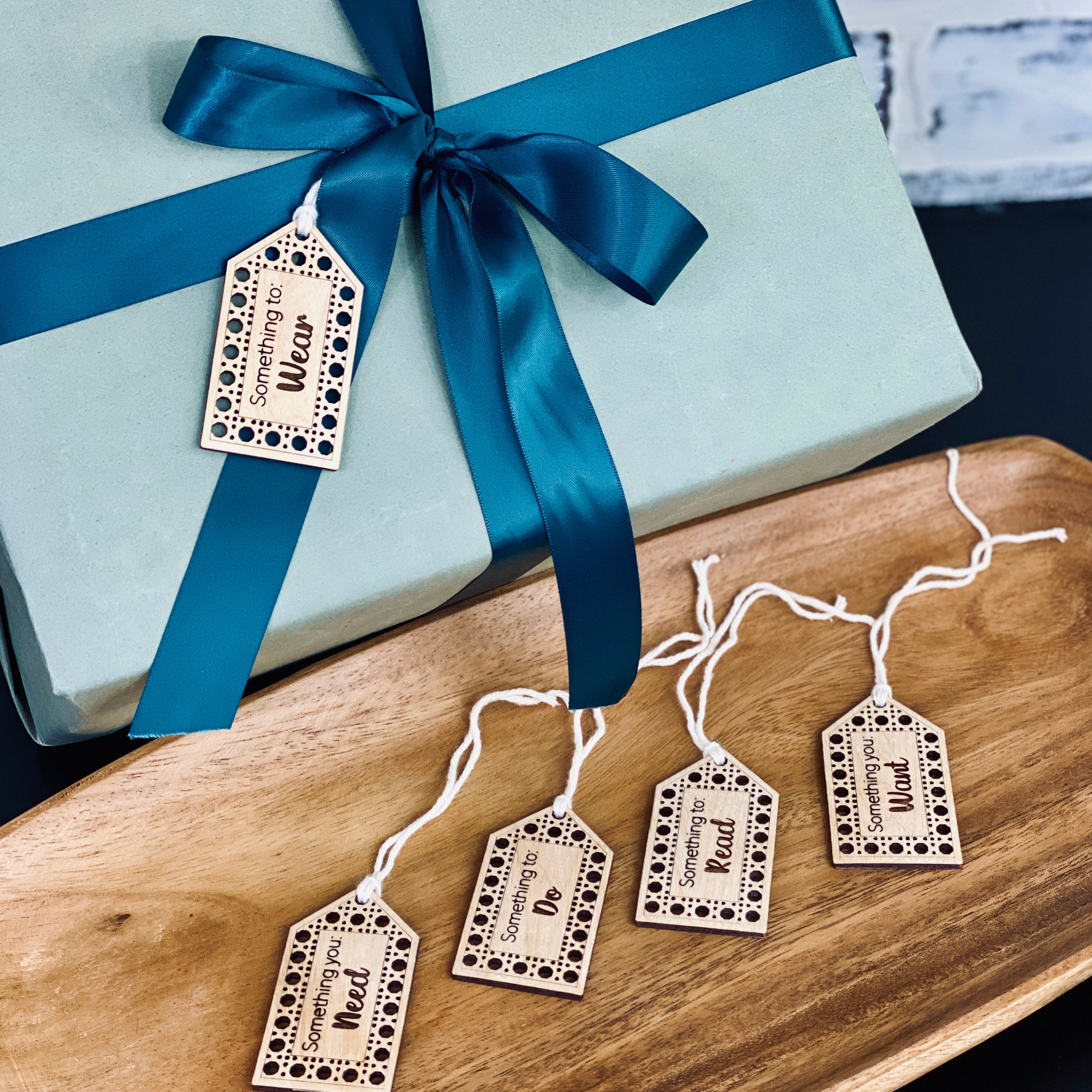 Engraved Wood Gift Tags: Five Gift Rule Labels - Etsy