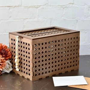 Boho Rattan Card Box With Lock for Weddings and Graduation // Locking ...