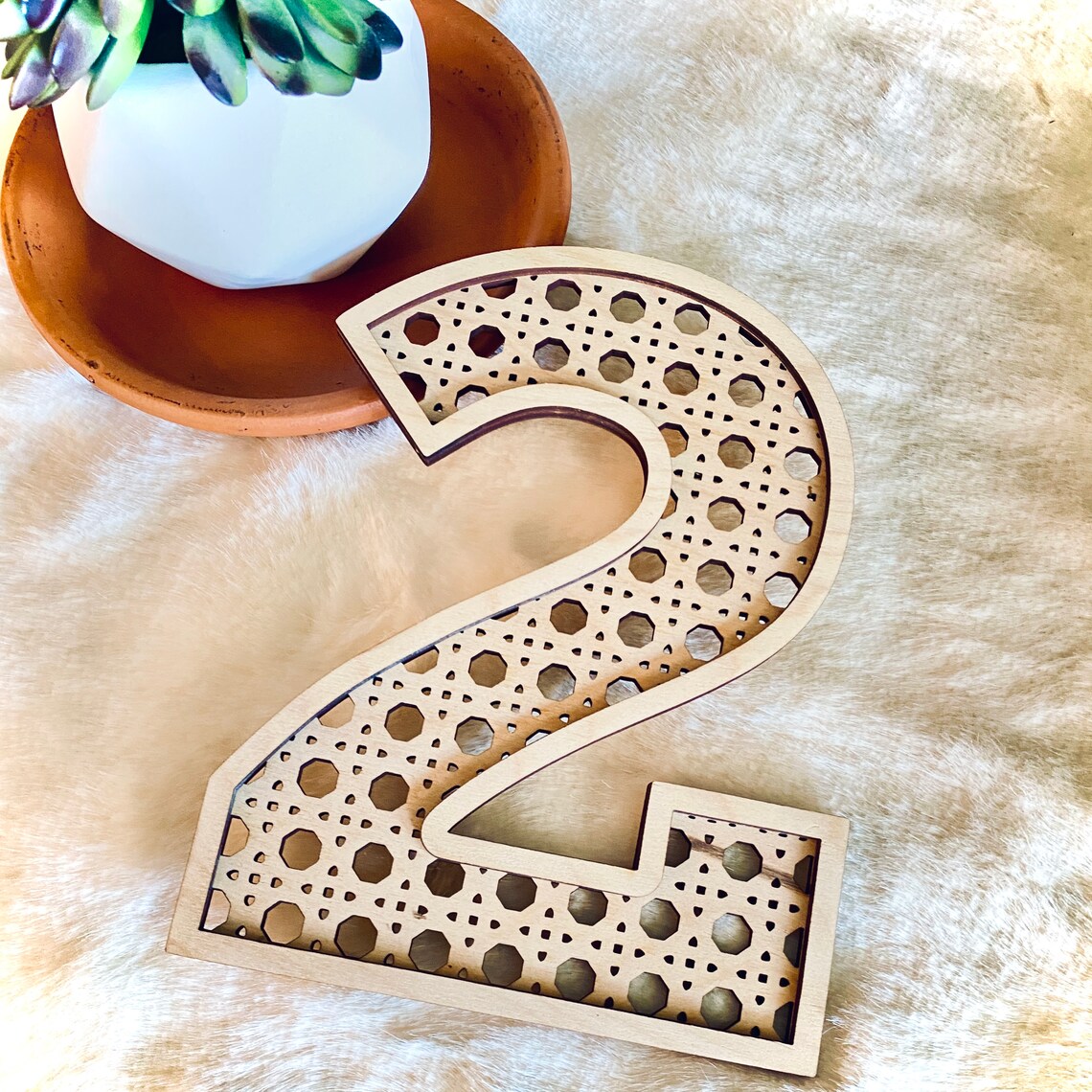 Rattan Cane Pattern Wooden Numbers // Terracotta Wedding // | Etsy