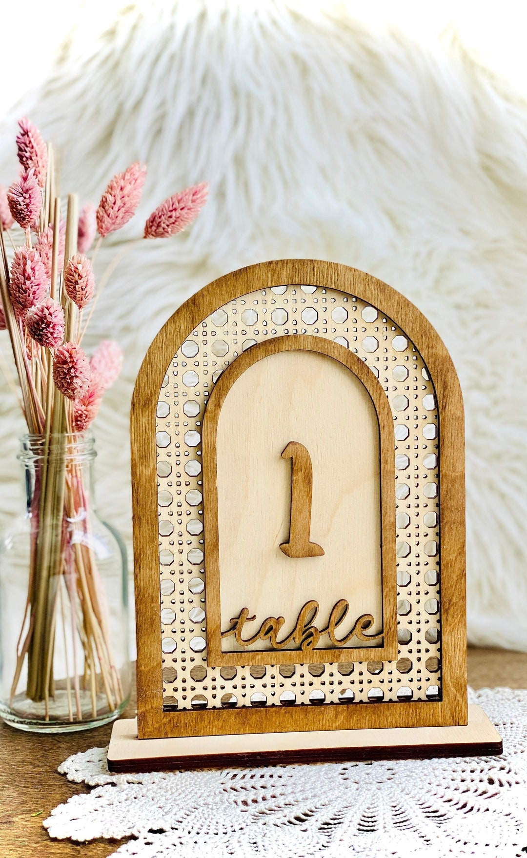 Boho Wedding Signage // Rattan Wooden Table Numbers // Bohemian Wedding ...