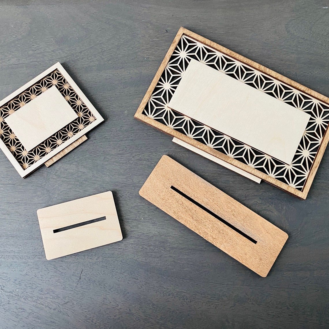 Custom Engraved Standing Wood Sign Geometric Pattern Wedding - Etsy