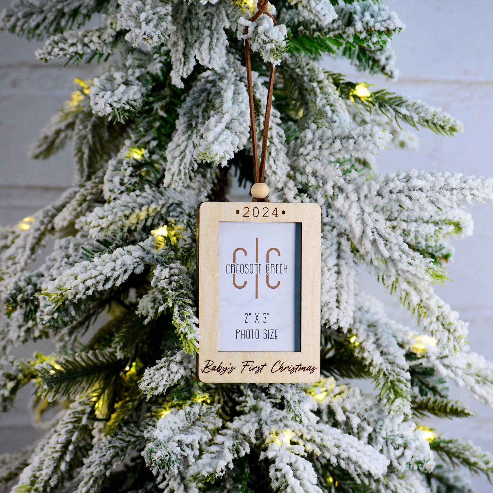Baby's First Christmas Photo Ornament: Engraved Wood 2x3" Frame - Etsy