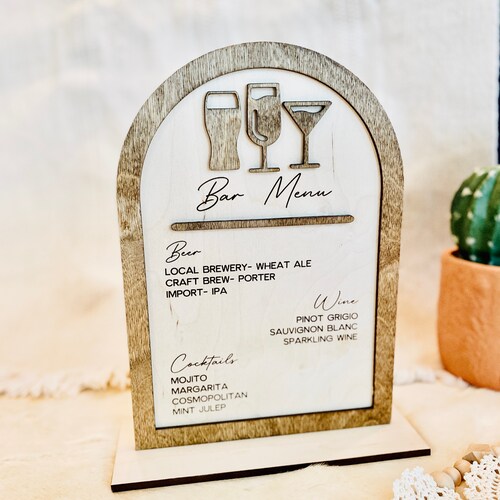 Custom Round Wood Bar Menu Sign // Wedding Bar Sign // Special - Etsy