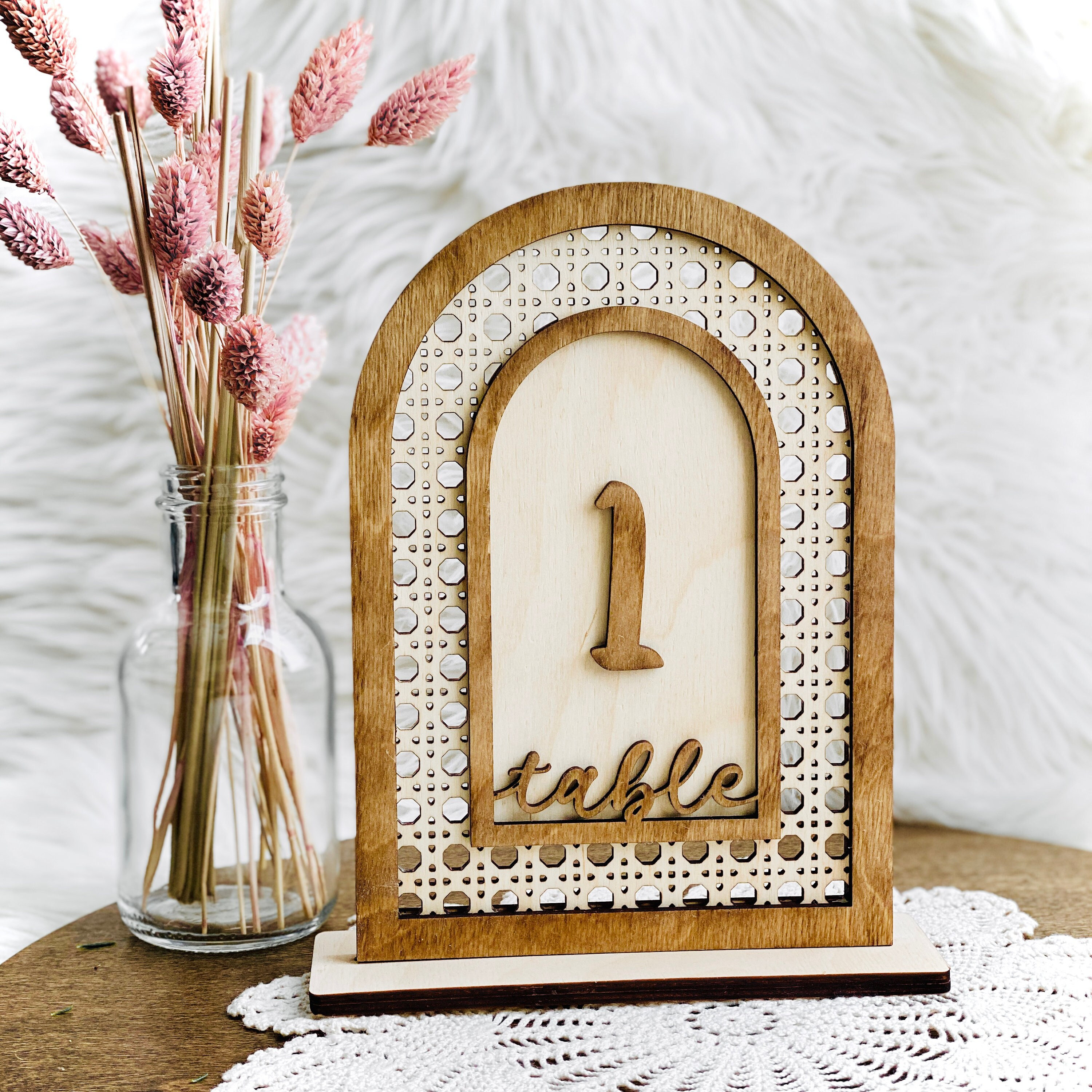 Boho Wedding Signage // Rattan Wooden Table Numbers // Bohemian Wedding ...