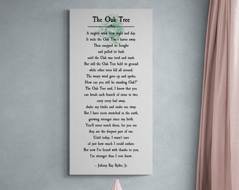 The Oak Tree Poem by Johnny Ray Ryder Jr. Print / Canvas / Framed Print ...