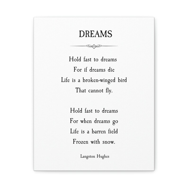 Dreams | Inspirational Poem by Langston Hughes | Literary Home Decor ...