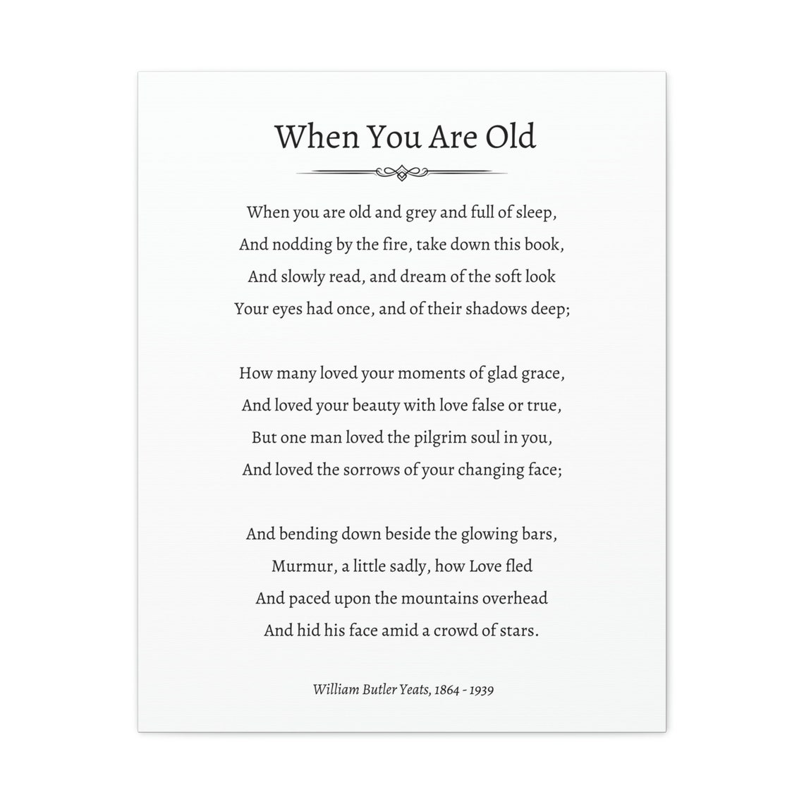 When You Are Old | Love Poem by William Butler Yeats | Valentine's Day ...