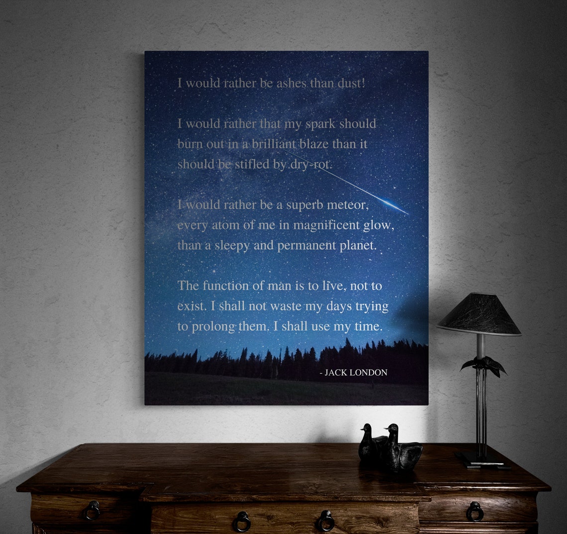 Jack London's Credo, Stretched Canvas - Wall Art Decor, Inspirational ...