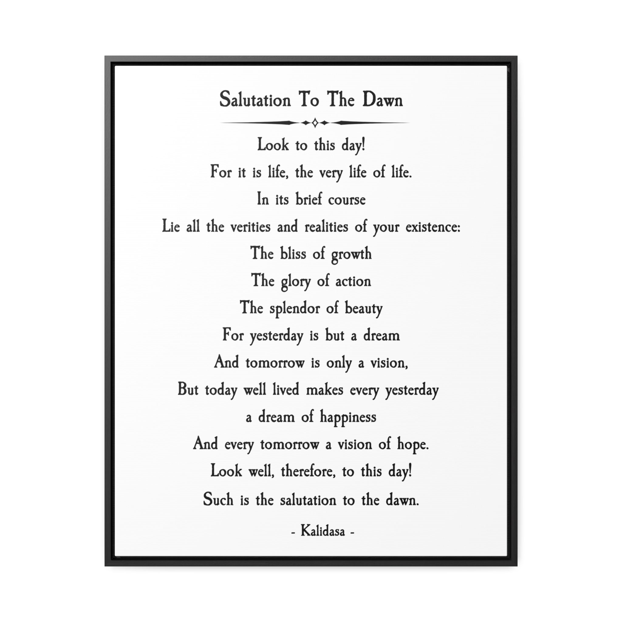 Salutation to the Dawn by Kalidasa, Inspirational Sanskrit Poem, Wood ...