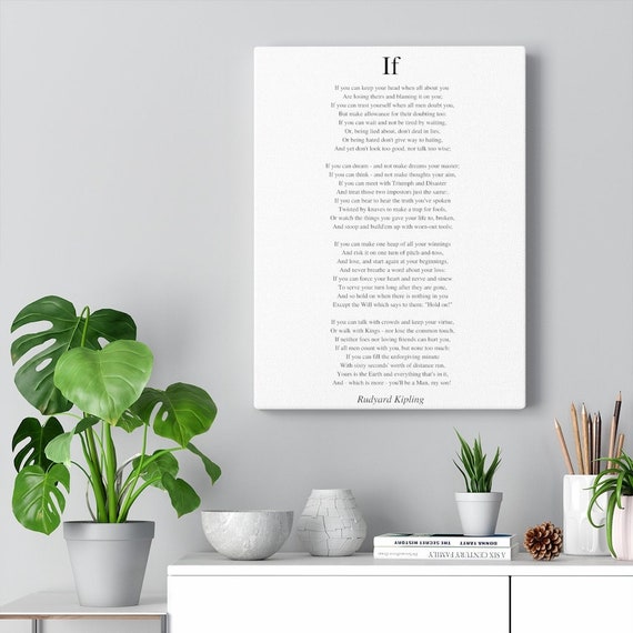 If Poem Framed Rudyard Kipling Canvas Wall Art Gallery Wrap | Etsy