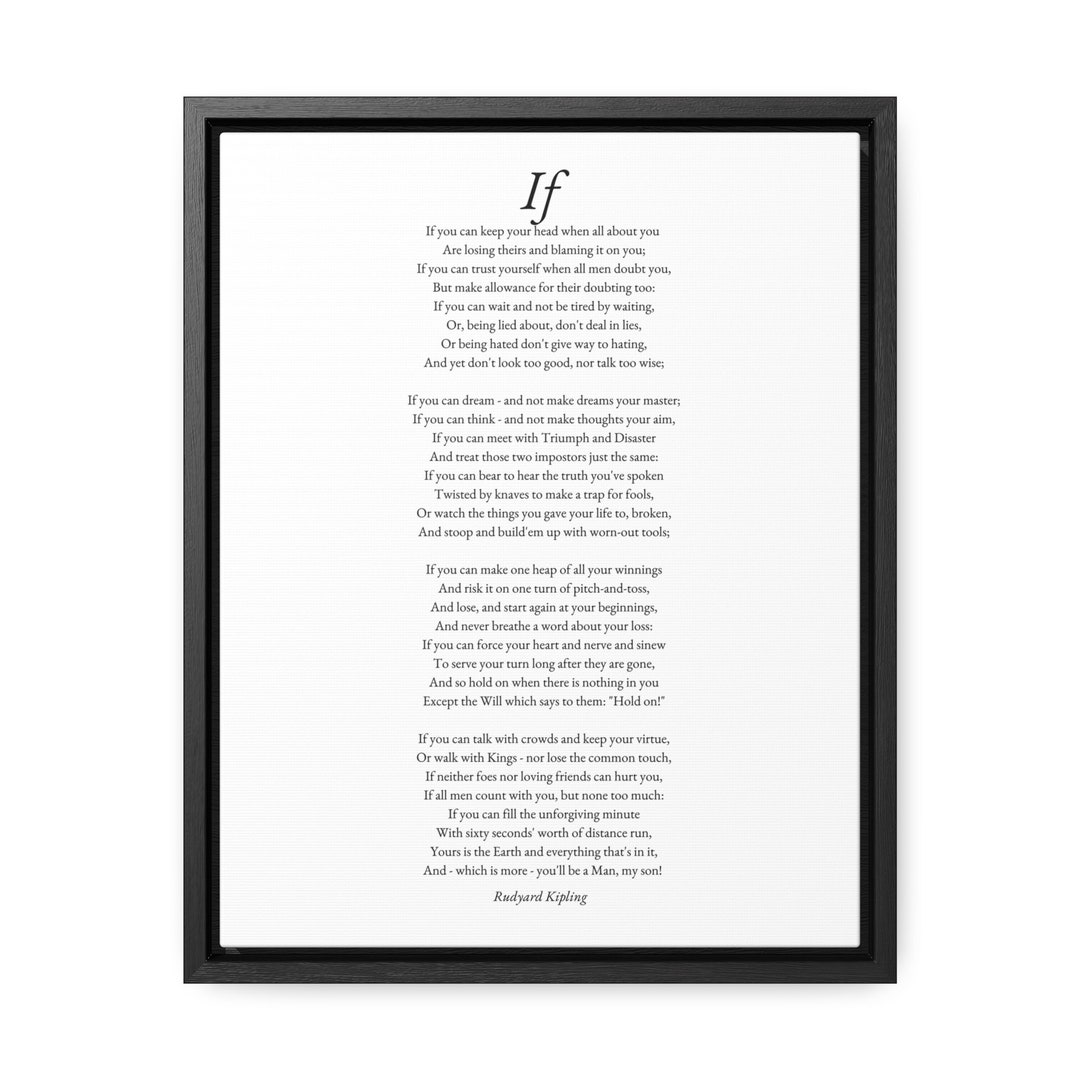 If Poem, Rudyard Kipling, Inspirational Poem, Life Quote, Beautiful ...