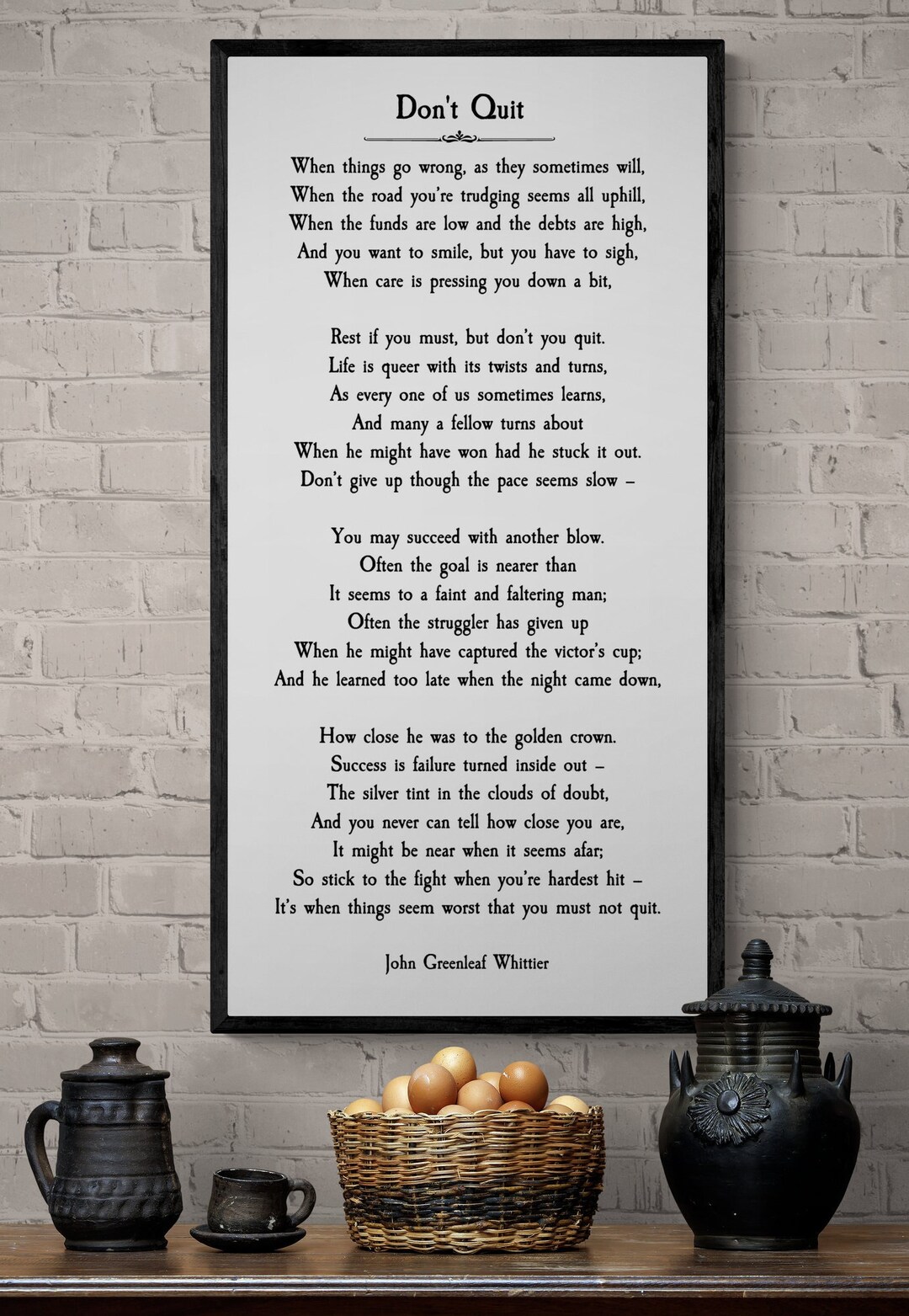 Don't Quit Poem, John Greenleaf Whittier Quote, Graduation Gift ...