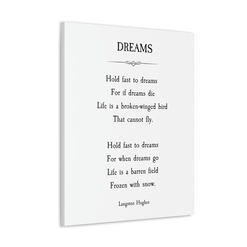 Dreams | Inspirational Poem by Langston Hughes | Literary Home Decor ...
