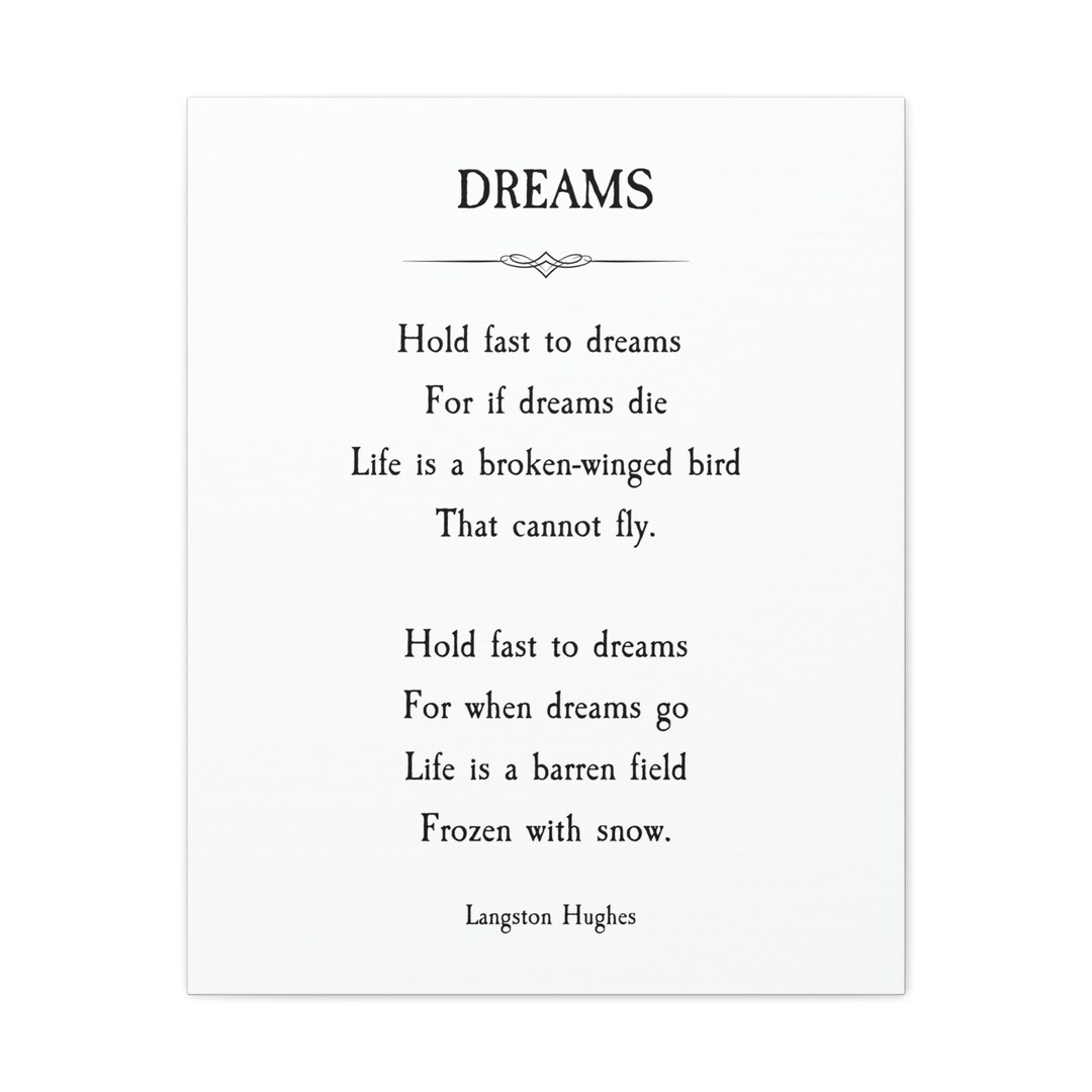 Dreams | Inspirational Poem by Langston Hughes | Literary Home Decor ...
