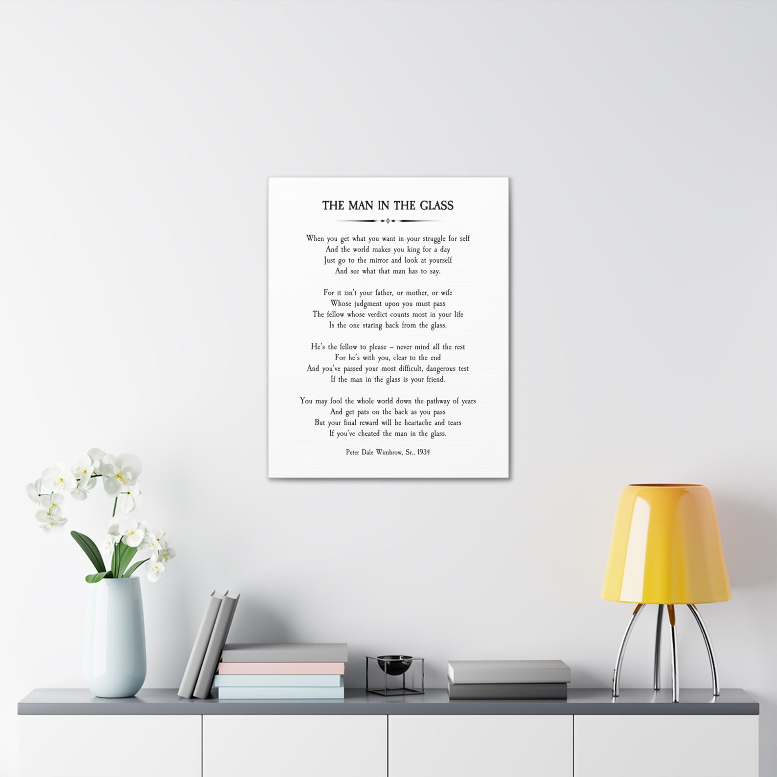 The Man in the Glass Poem, Peter Dale Wimbrow Sr., Canvas Gallery Wrap ...