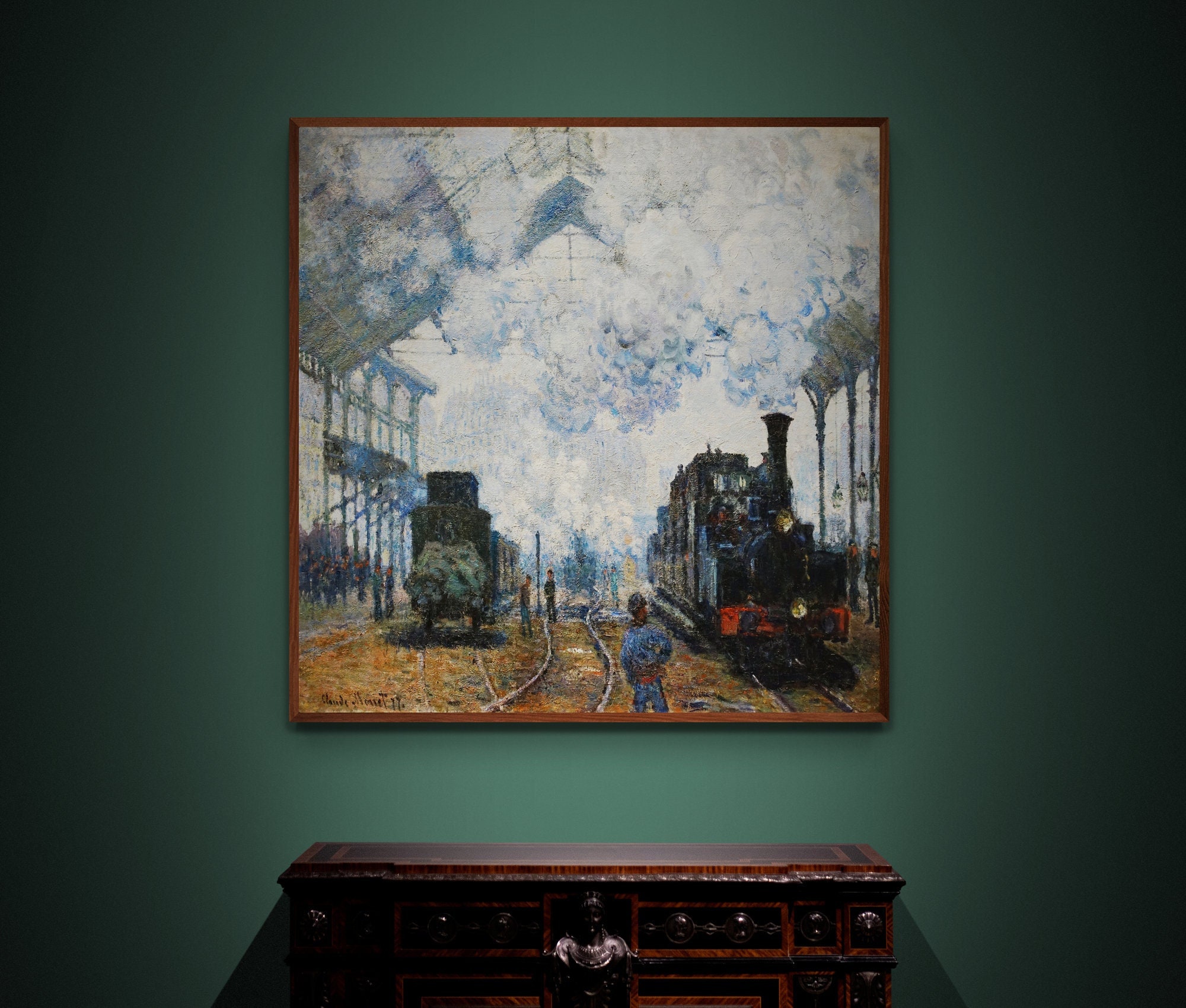 Claude Monet Arrival of the Normandy Train Framed Canvas Train Art ...