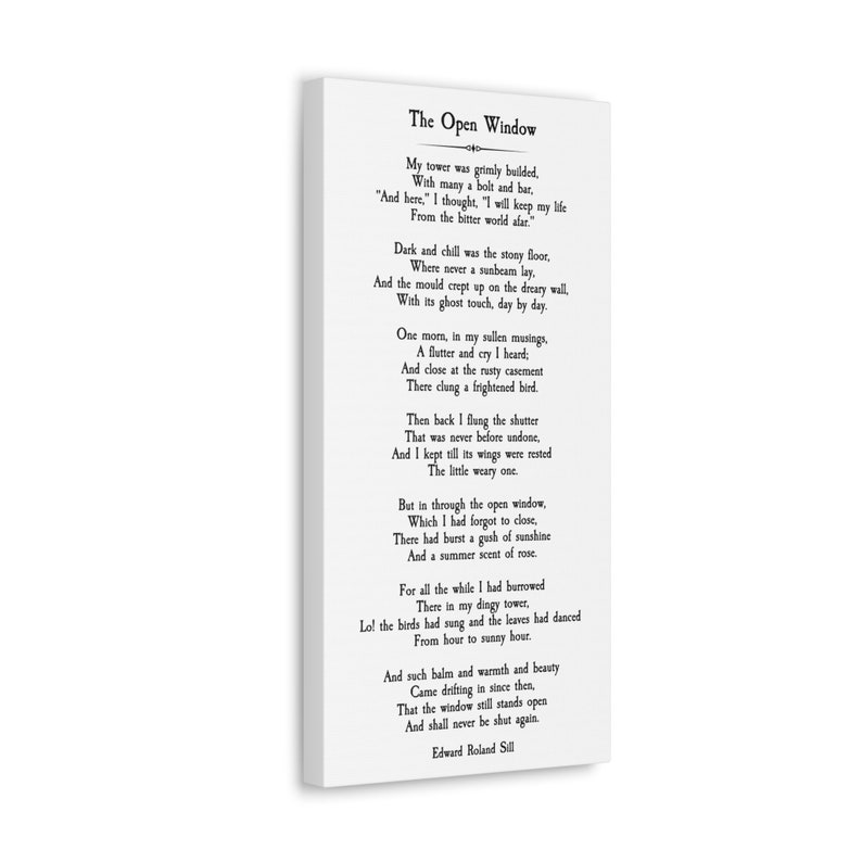 The Open Window Poem, by Edward Sill Inspirational Poetry Literary Wall ...