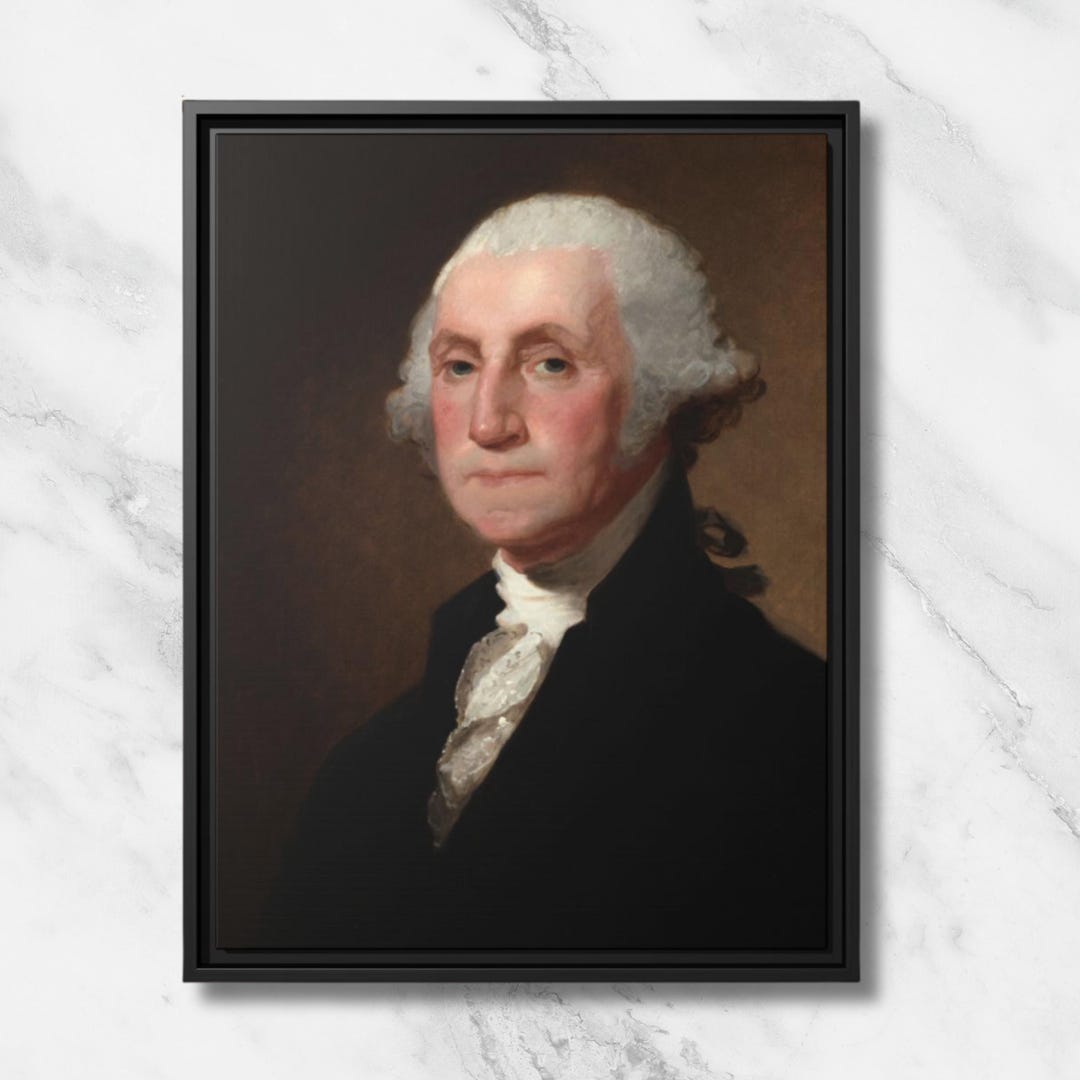 George Washington Portrait – Framed Canvas Wall Art – Founding Father ...