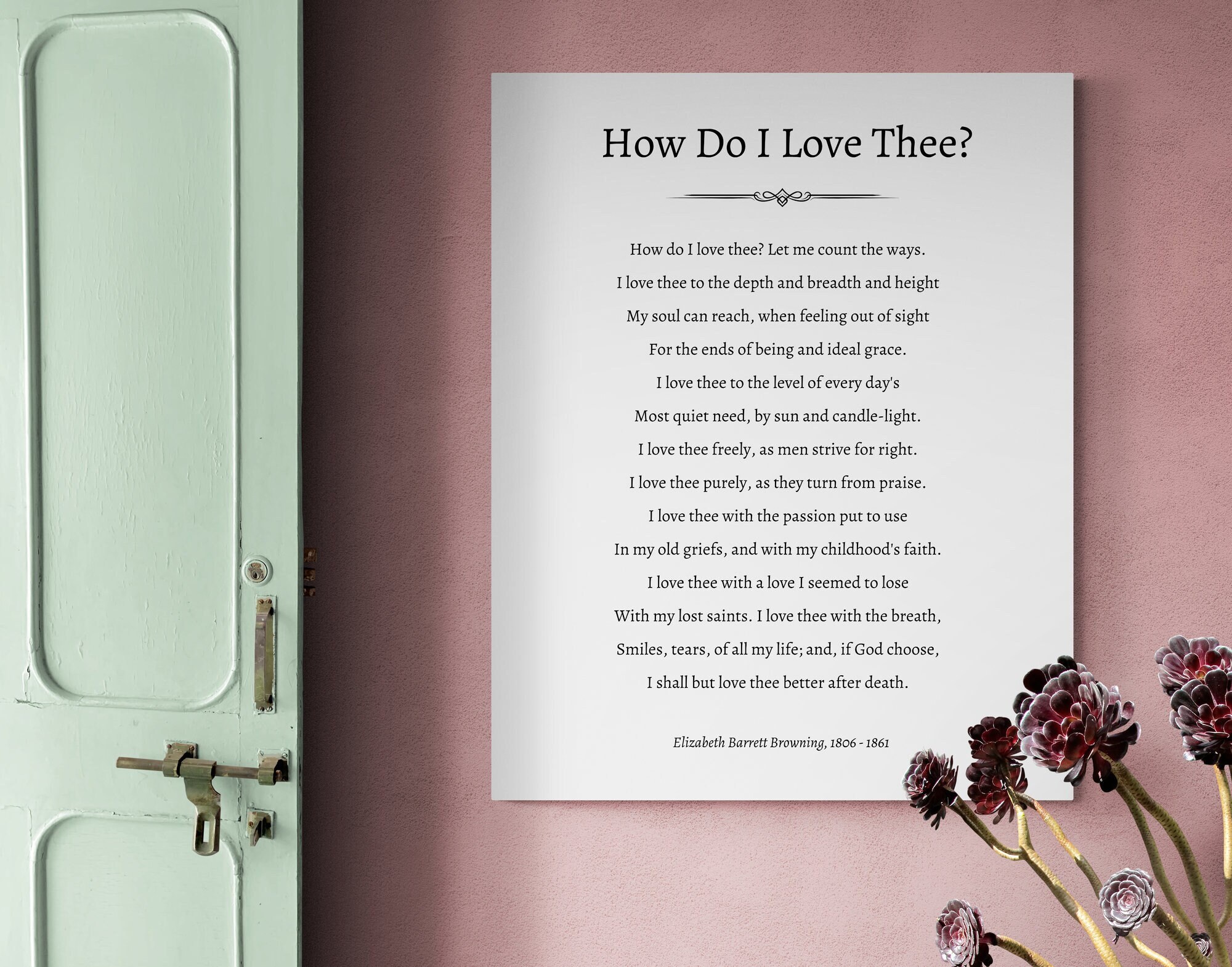 How Do I Love Thee Love Poem by Elizabeth Barrett Browning Valentine's ...