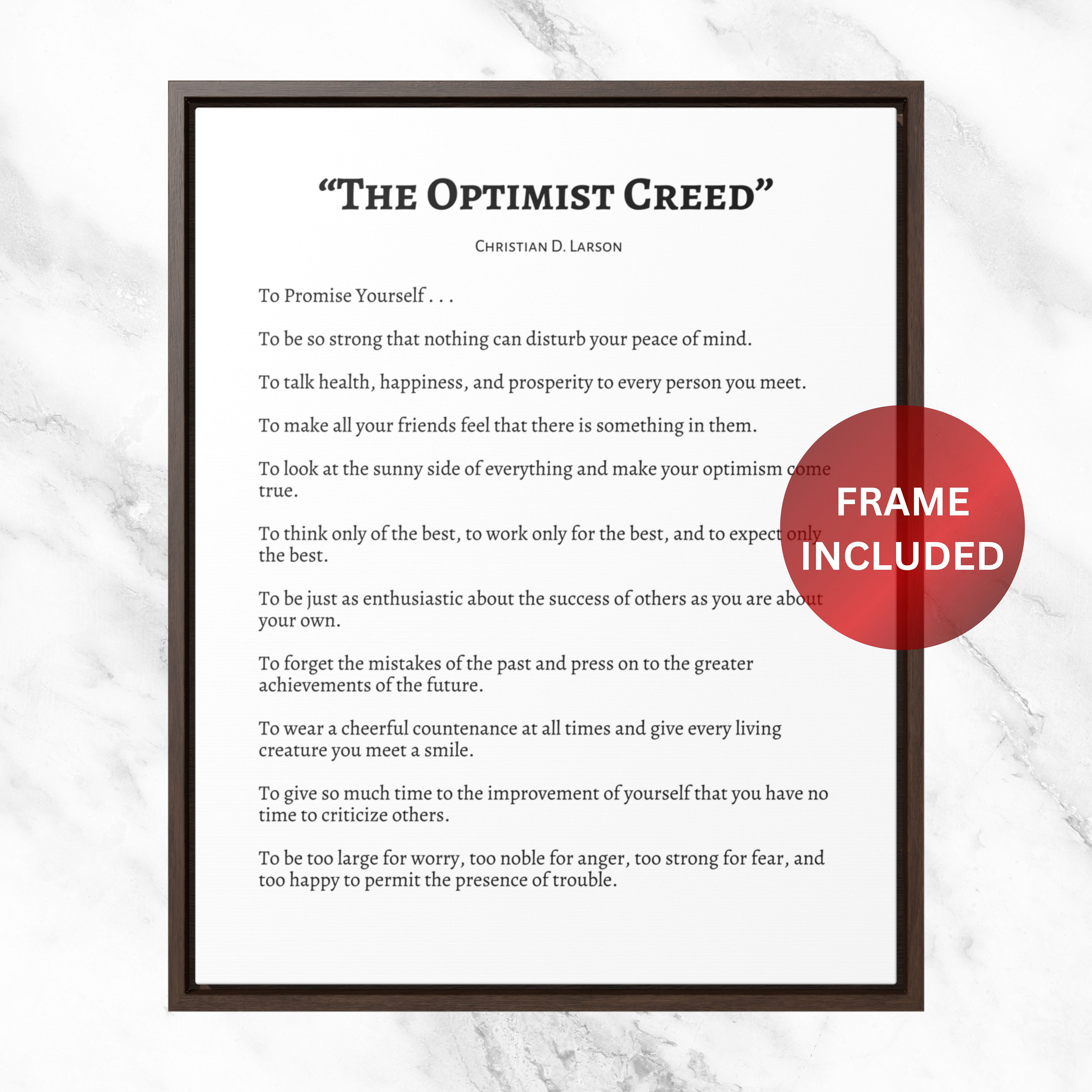 The Optimist Creed by Christian D. Larson, Motivational Life Quote ...