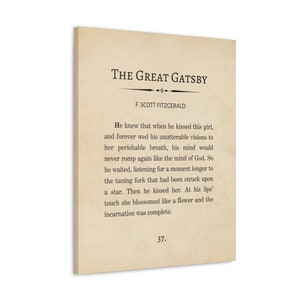 Vintage Book Page Quote, the Great Gatsby, F. Scott Fitzgerald ...