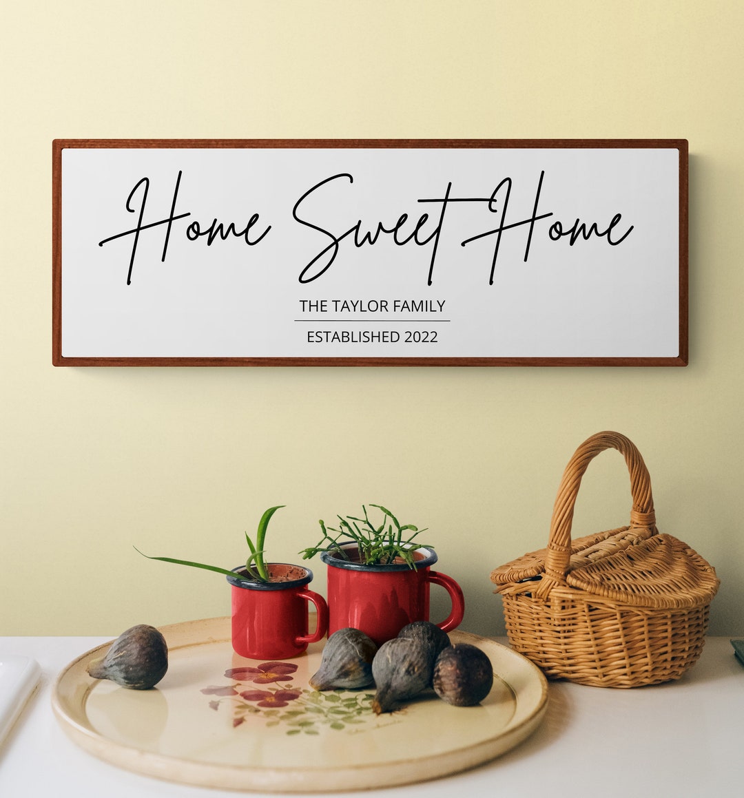 Personalized Home Sweet Home Sign | Canvas Wood Framed Sign ...