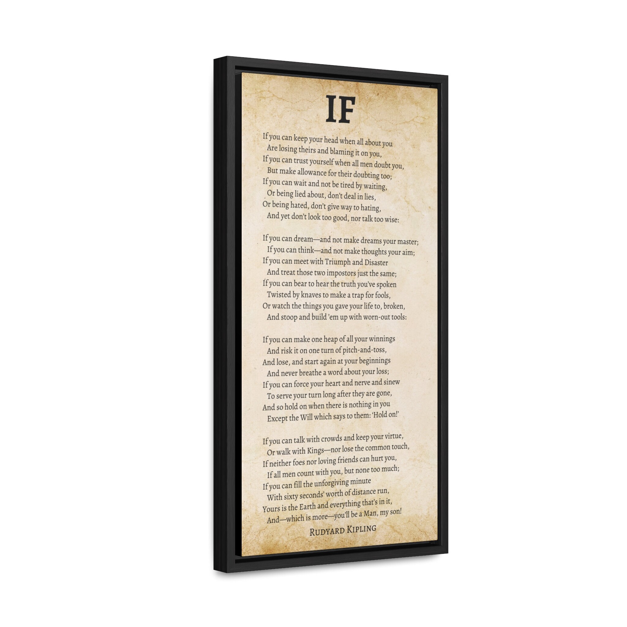 If by Rudyard Kipling, Inspirational Poem, Life Quote. Gift for Son ...