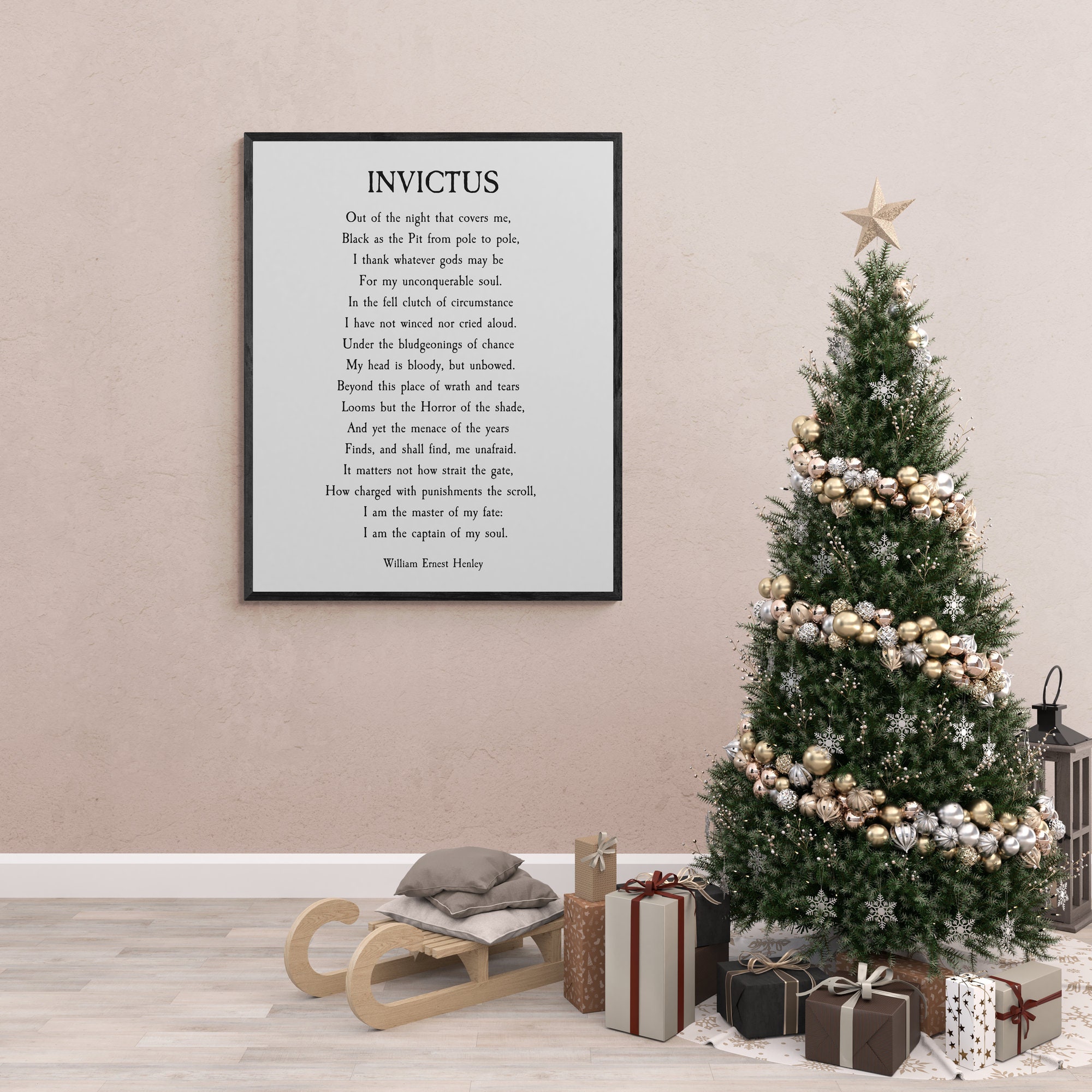 Invictus Poem on Framed Canvas Print by William Ernest Henley ...