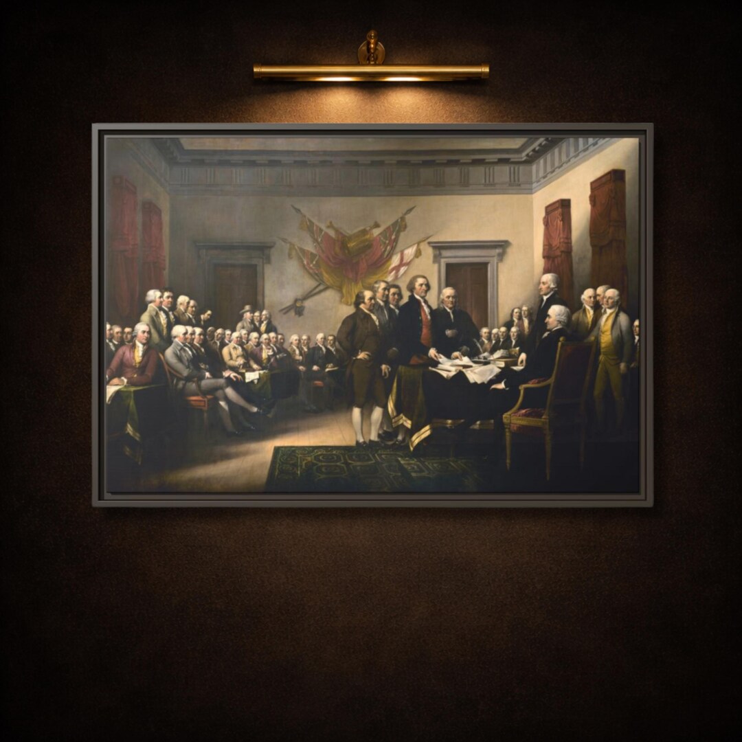 Trumbull Declaration of Independence, Framed Canvas Wall Art, American ...