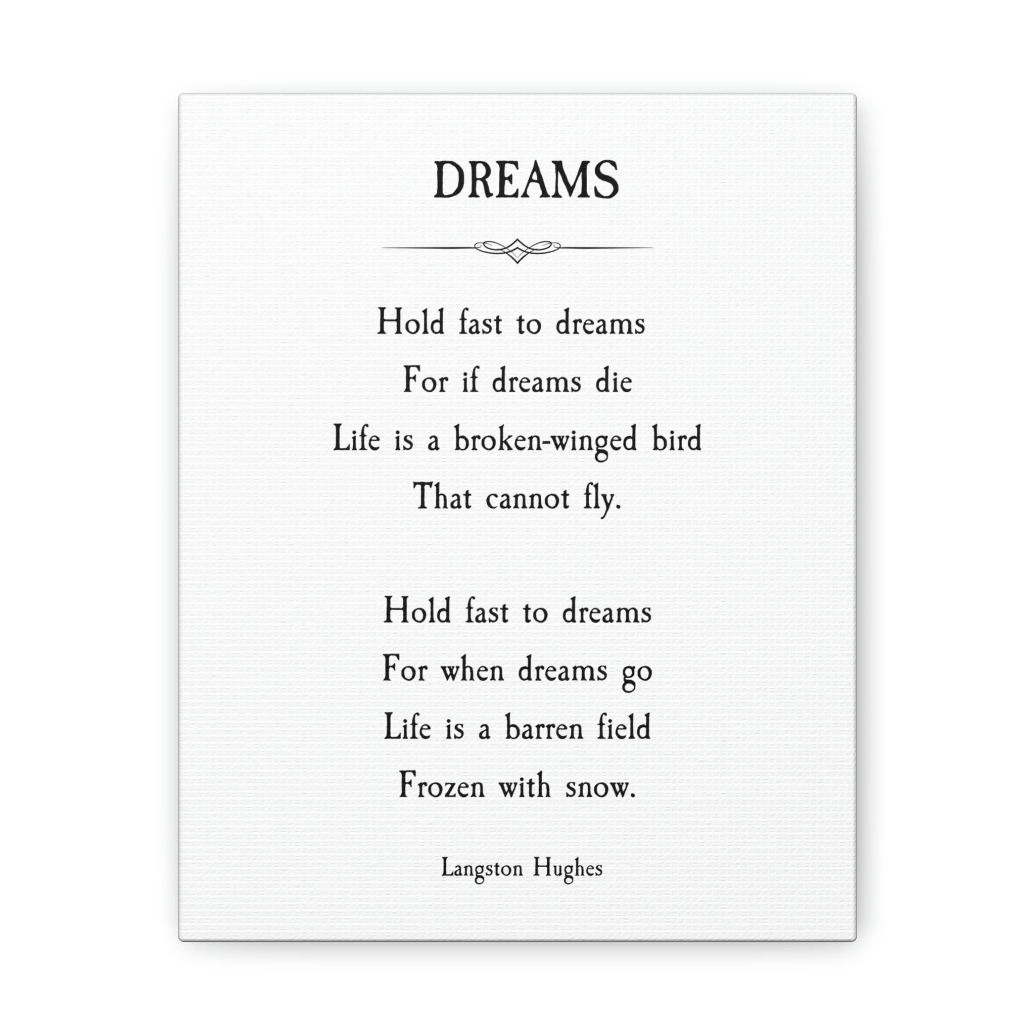 Dreams | Inspirational Poem by Langston Hughes | Literary Home Decor ...