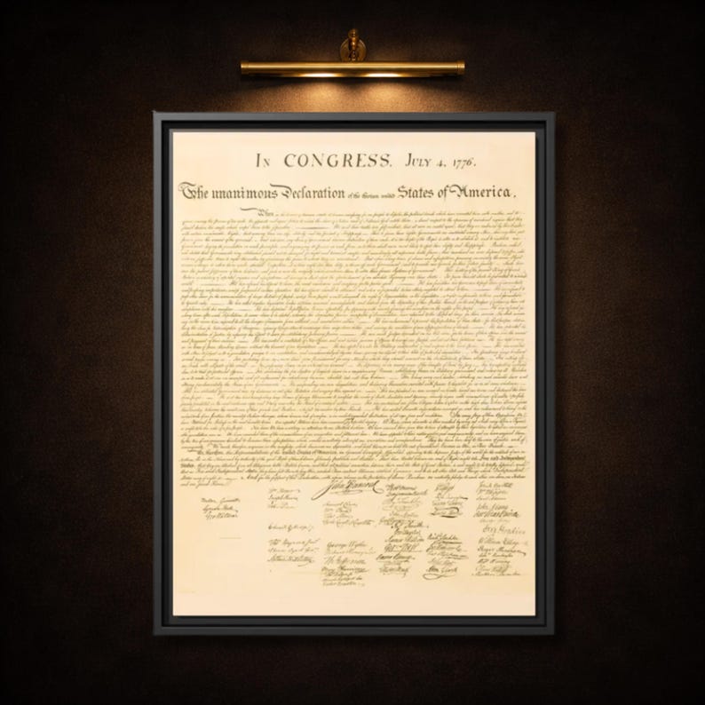 Declaration of Independence, Framed Museum-grade Canvas Wall Art ...