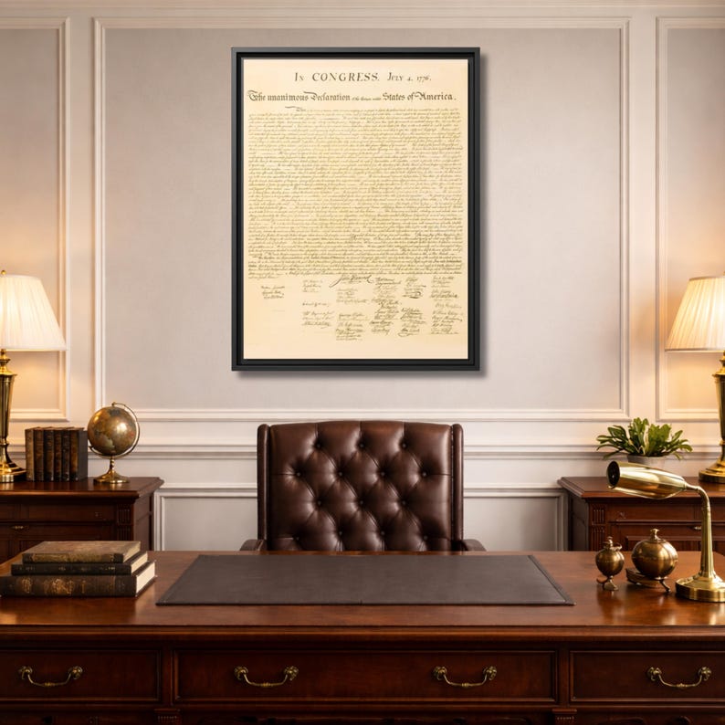 Declaration of Independence, Framed Museum-grade Canvas Wall Art ...