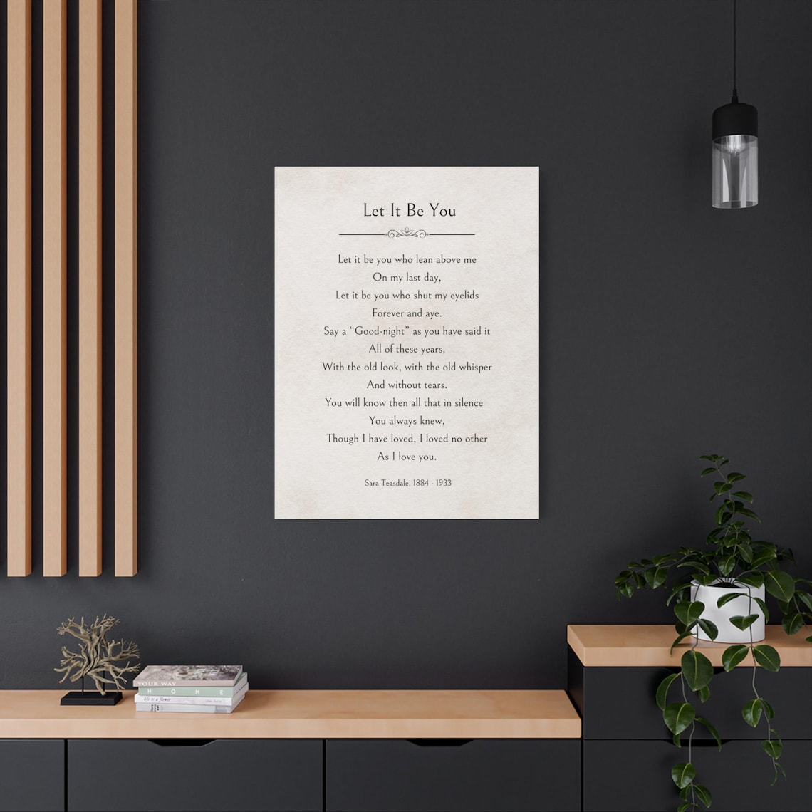 Sara Teasdale Poem Canvas: "let It Be You" Literary Wall Art - Etsy Canada