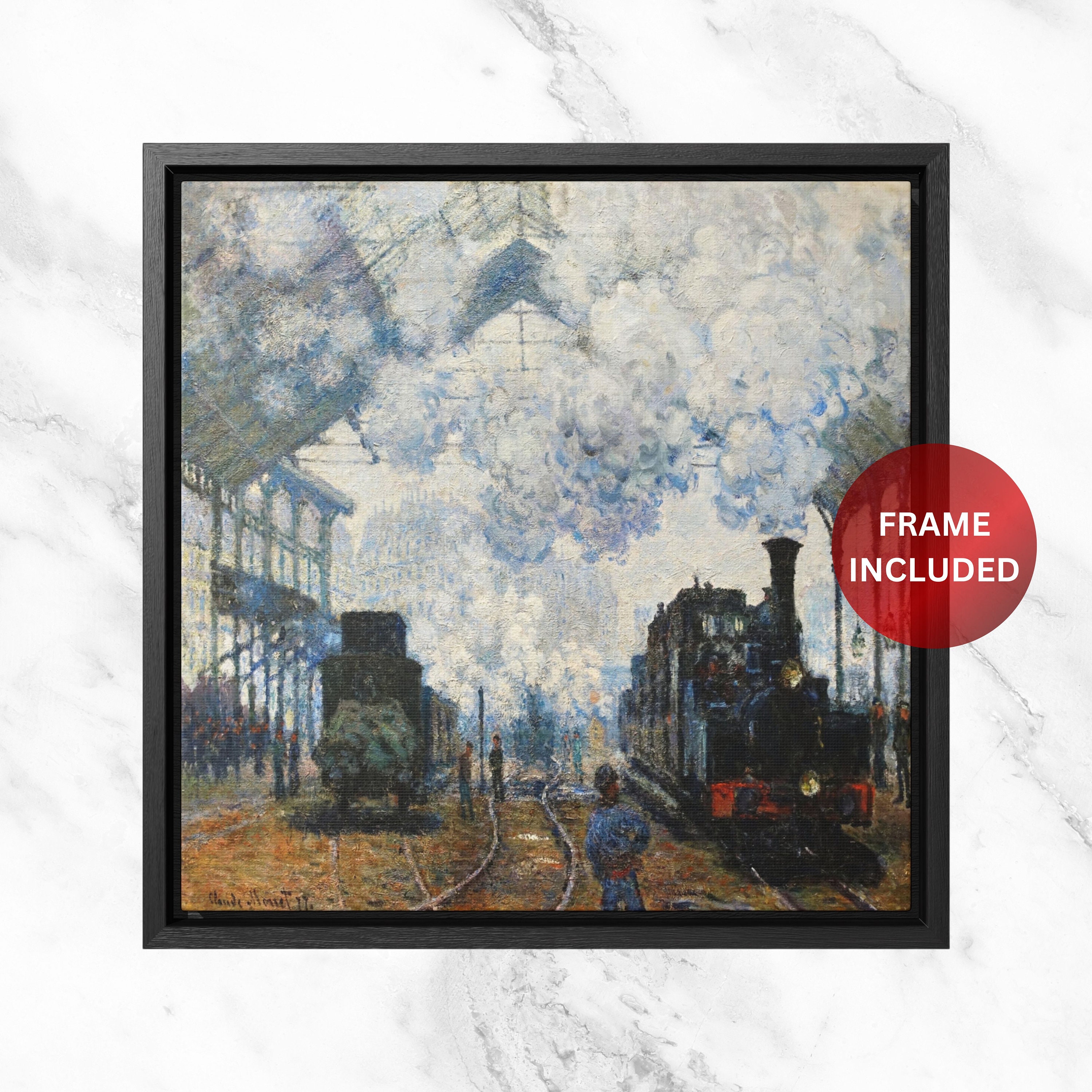 Claude Monet Arrival of the Normandy Train Framed Canvas Train Art ...