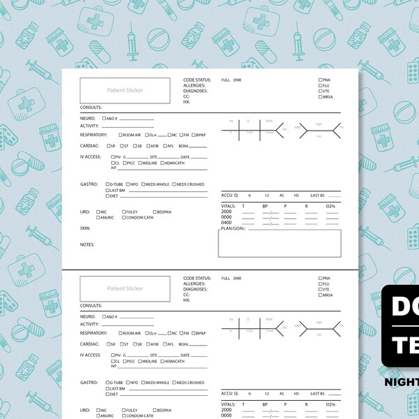 Telemetry Night Report Sheet - Etsy